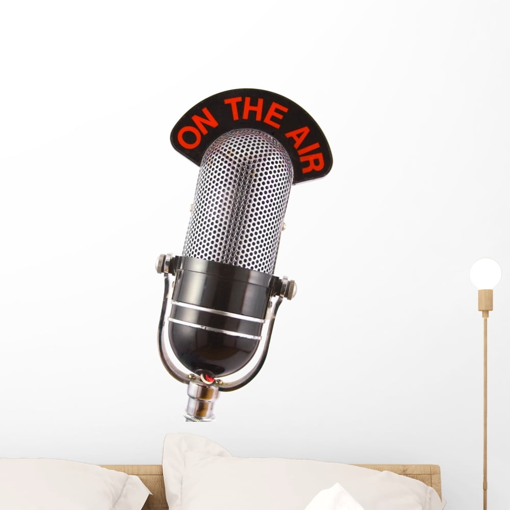 Retro Microphone Wall Decal by Wallmonkeys Peel and Stick Graphic (24 ...