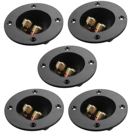 G 5Pcs 2- Way Speaker Box Connector Terminal Binding Post Round Screw ...