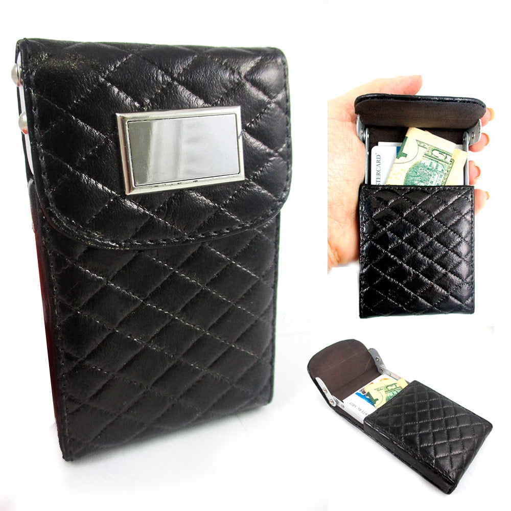 New Brown Leather Business Card Holder ID Credit Case Wallet Pocket Bag ...