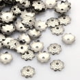 100pc Resistant 8-Petal 304 Stainless Steel Flower Bead Caps Stainless ...