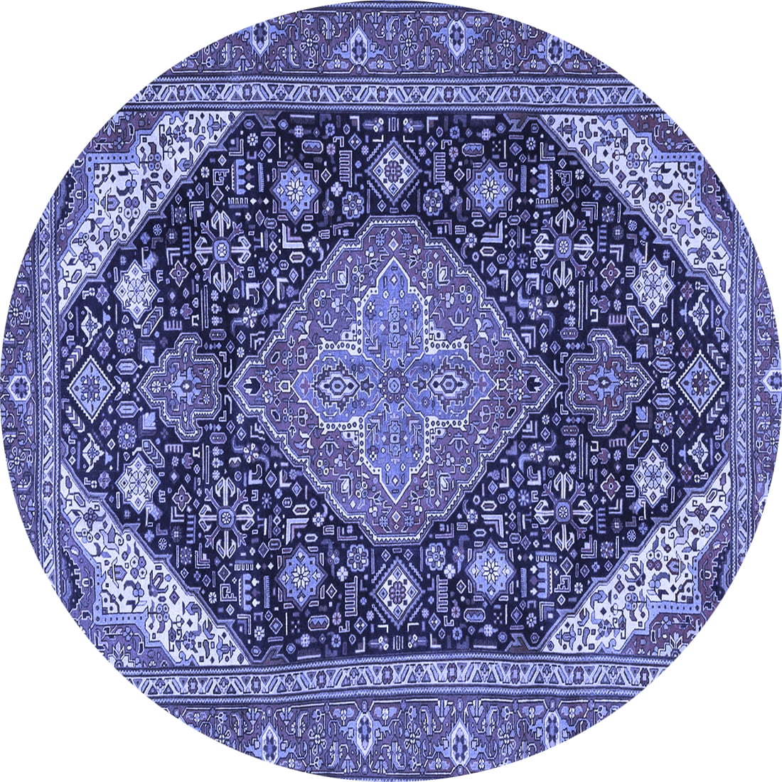 Ahgly Company Indoor Round Persian Blue Traditional Area Rugs, 8' Round ...