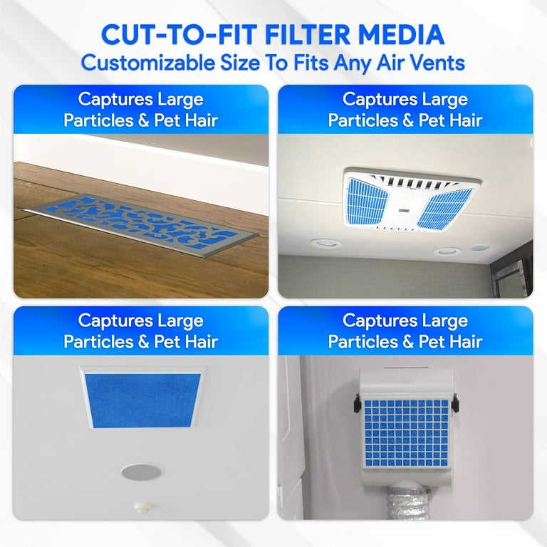 12x90 Inch Cut to Fit Air Filter Roll MERV 8 Up to 50 Filters Cut to Size Air Filter Material Roll Dust Filter for Air Vent Filters for Home RV