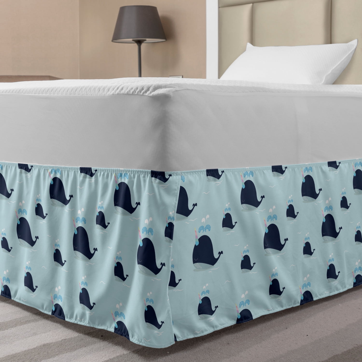 Nursery Bed Skirt, Nautical Fantasy Cartoon Character with Funny ...