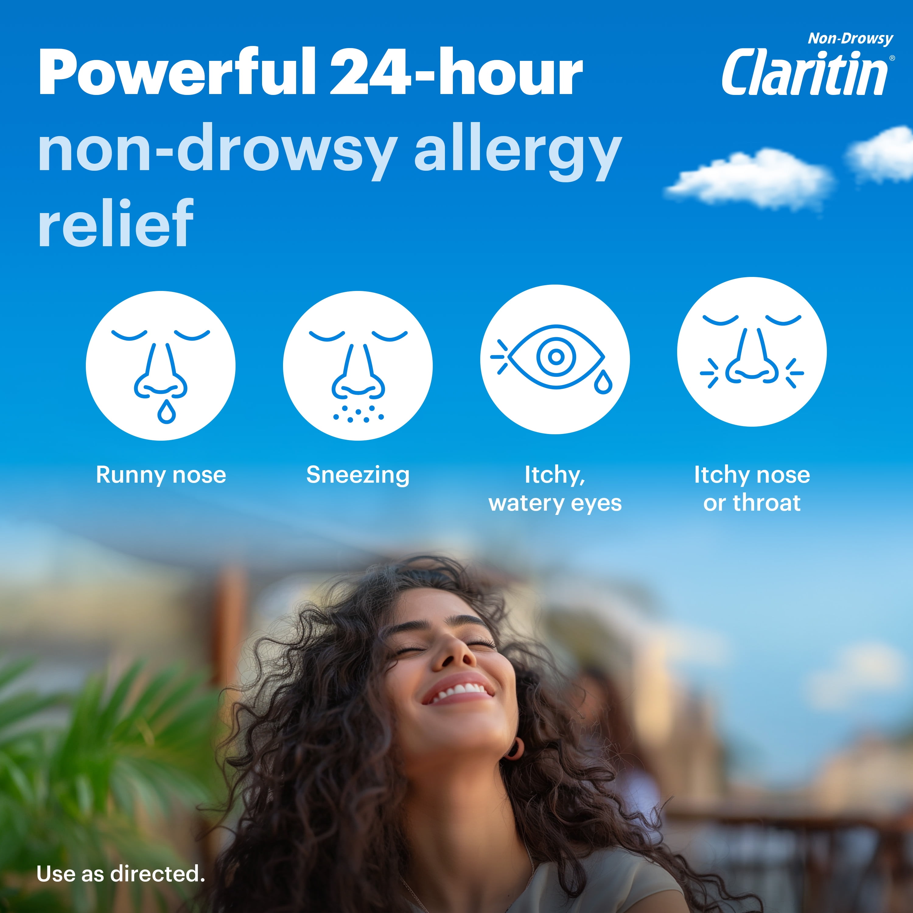 Claritin 24 Hour Non-Drowsy Allergy Medicine, Loratadine Antihistamine ...
