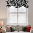 Abstract Distortion Texture Tie Up Valance Curtains Grey Black Line ...