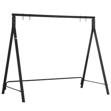Gymax Wooden Swing Frame 67'' Solid Wood Heavy Duty A-Frame Stand with Bars Porch Lawn - Walmart.com