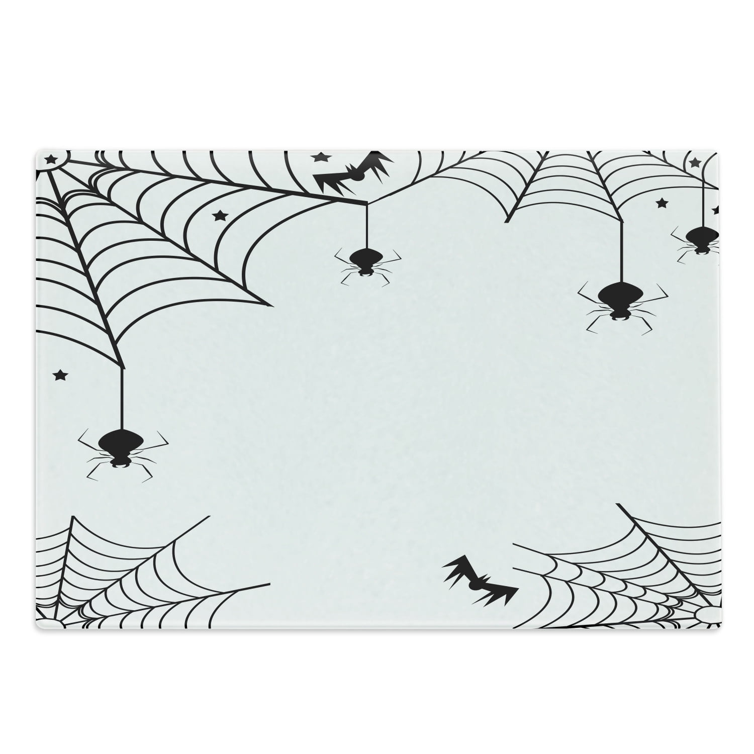 Spider Web Cutting Board, Spiders Bats and Little Stars Monochrome ...