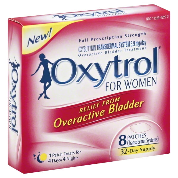 Oxytrol for Women Oxybutynin Transdermal System Patches, 3.9 mg/day, 8 ...