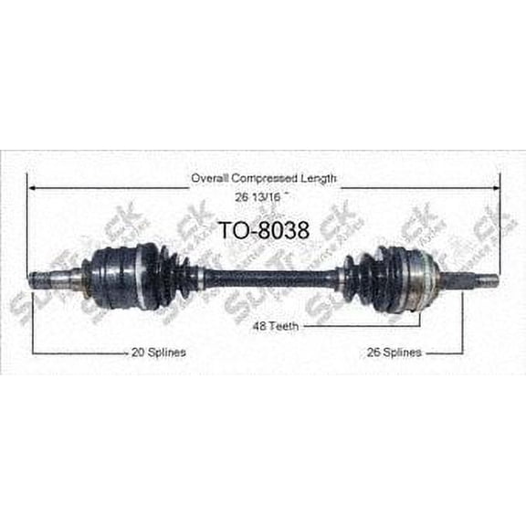 Wonh To-8053 Cv Axle Shaft Fits select: 2002-2006 TOYOTA CAMRY, 2001 ...
