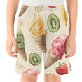 BZSMCE Adjustable Drawstring Casual Shorts With Ice Cream Fruit Pattern ...
