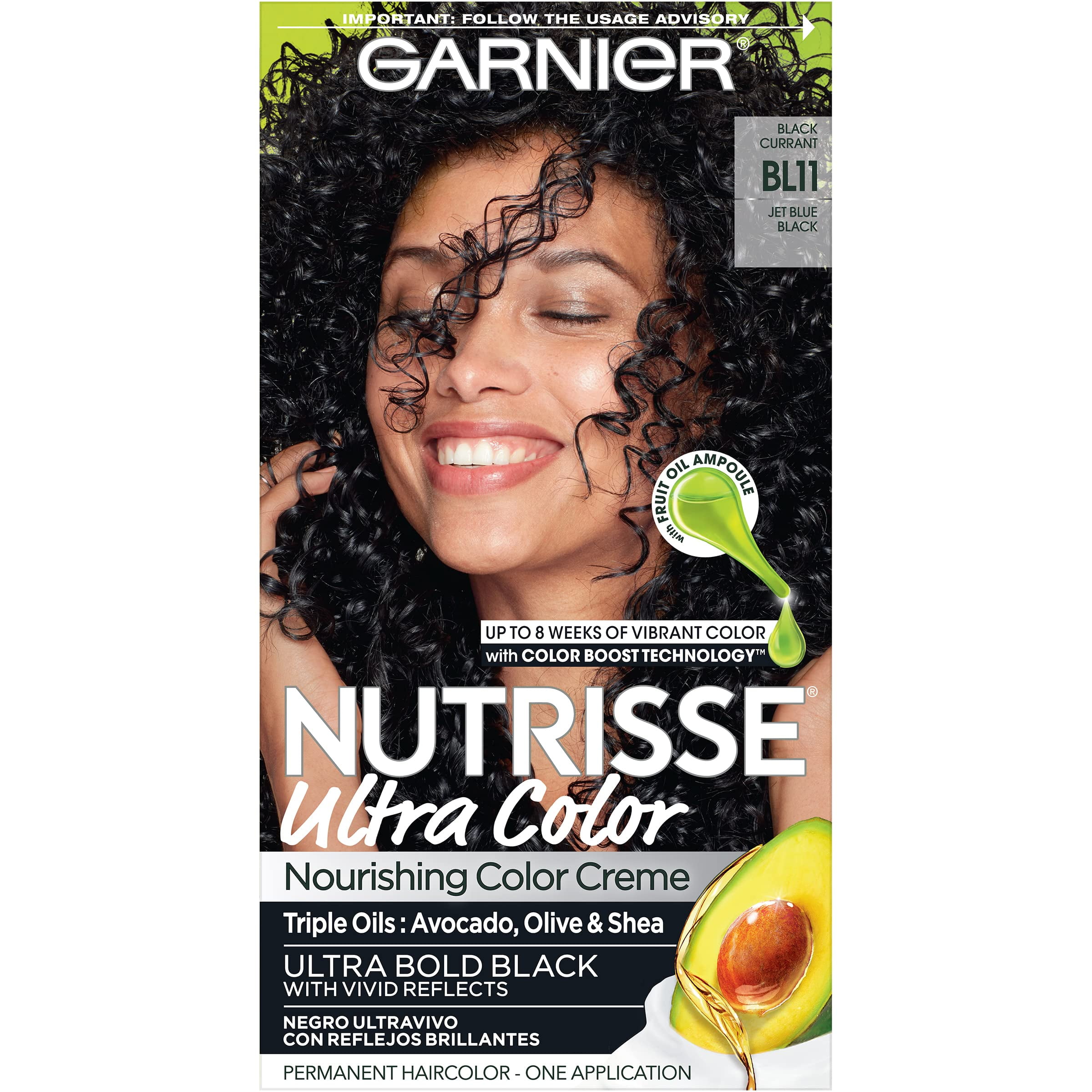 Tinte para el cabello Garnier Nutrisse Ultra Color BL11 Jet Blue Black ...