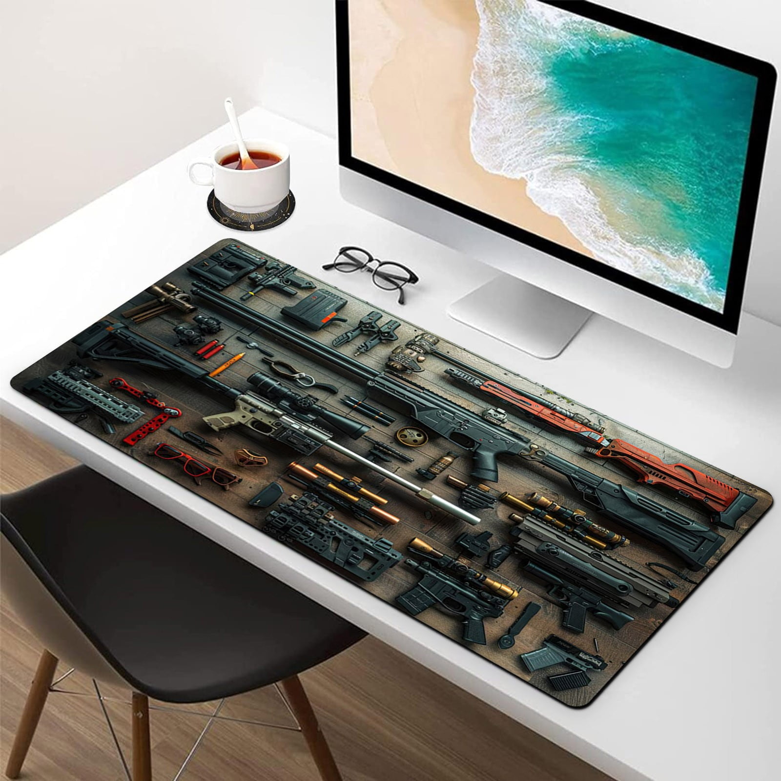 Cool Military Weapon Build Weapon Parts Display Large Gaming Mouse Pad ...