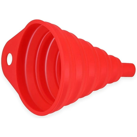 Collapsible Funnel , Silicone Funnel Flexible Silicone Foldable Kitchen Funnel, for Wide Mouth ...