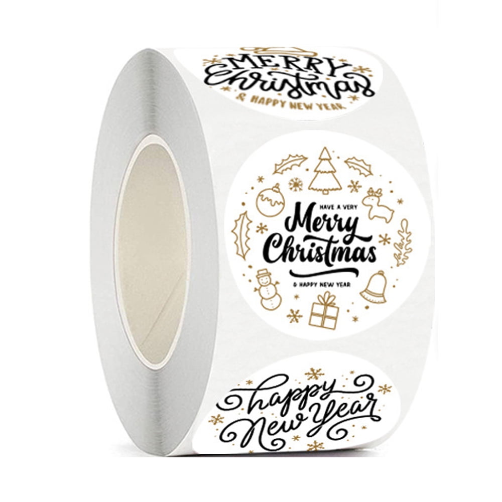 500PCS Christmas Stickers Labels Black & Gold Designs Christmas Gift ...