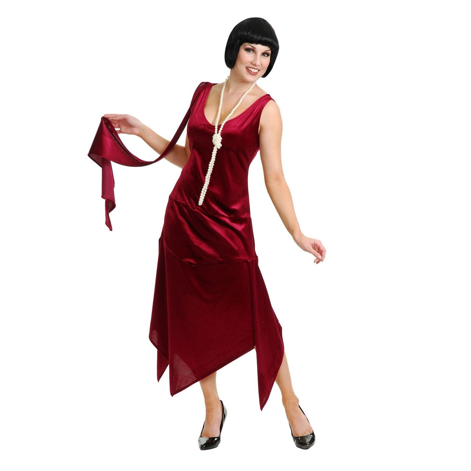 Halloween Sandy Speak Easy Flapper Adult in Maroon - Walmart.com
