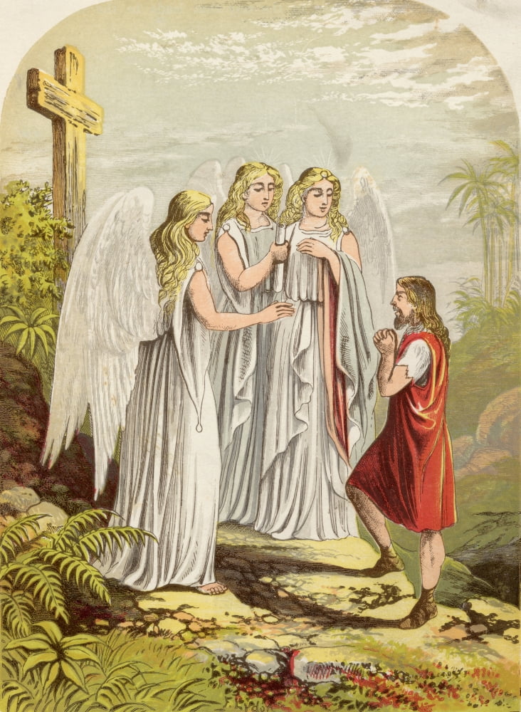 Christian Losing his Burden. Illustration by A.F.Lydon. From the book ...