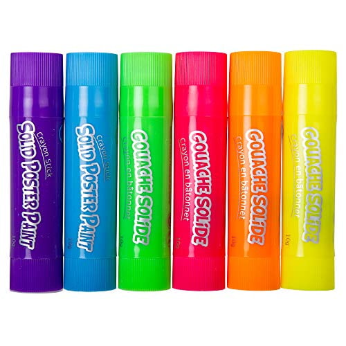 Time 4 Crafts 6-Piece Fluorescent Mess-Free Crayon Stick Set for Arts ...