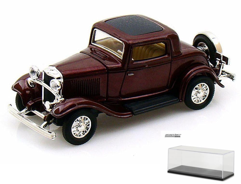 Diecast Car & Display Case Package - 1932 Ford 3-Window Coupe, Burgundy ...
