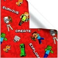 American Greetings 30 in. x 96 in. Red Birthday Minecraft Wrapping ...