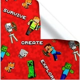 American Greetings 30 in. x 96 in. Red Birthday Minecraft Wrapping ...
