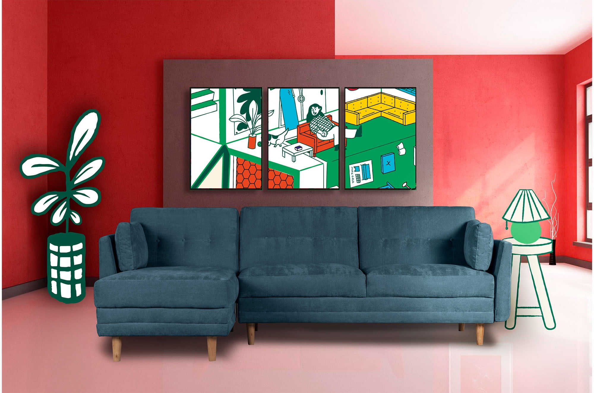 Sofá Cama Modular Reversible Makora Velvet Olivo Beehive Memory Foam Modelo Aperol | Bodega ...