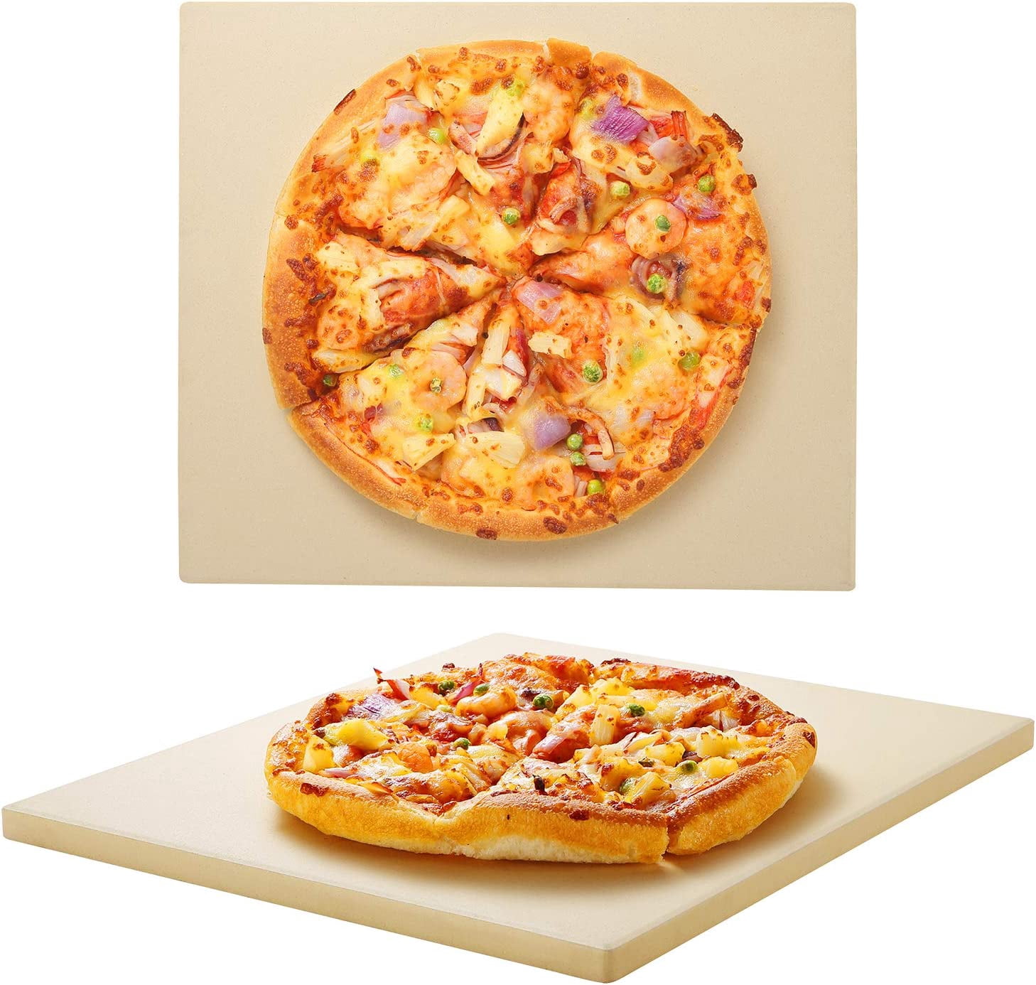Unicook Pizza Stone for Oven and Grill, 13 inch Square Heavy Duty ...