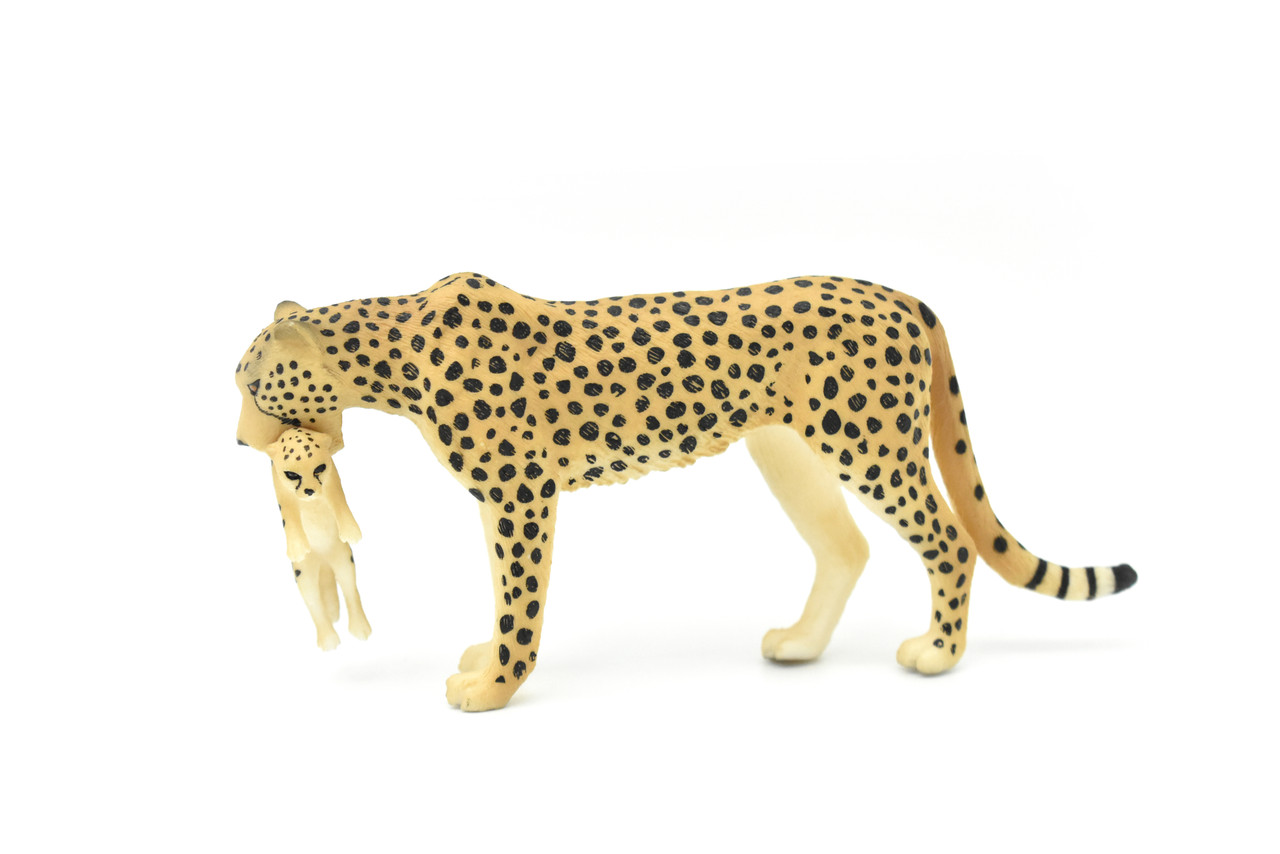 Cheetah With Cub, Realistic Toy Model Plastic Replica Animal, Kids ...