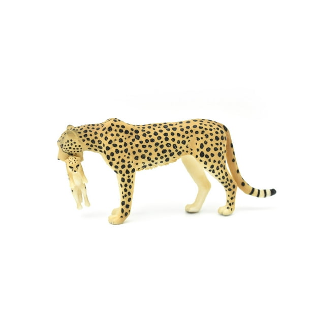 Cheetah With Cub, Realistic Toy Model Plastic Replica Animal, Kids ...