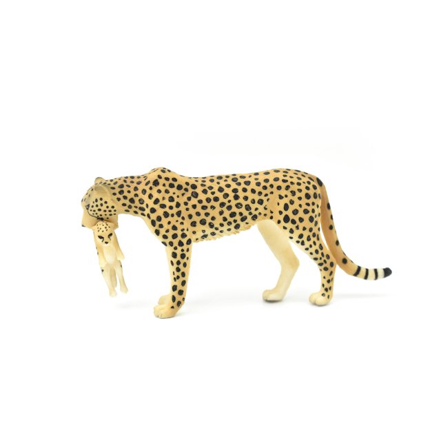 Cheetah With Cub, Realistic Toy Model Plastic Replica Animal, Kids ...