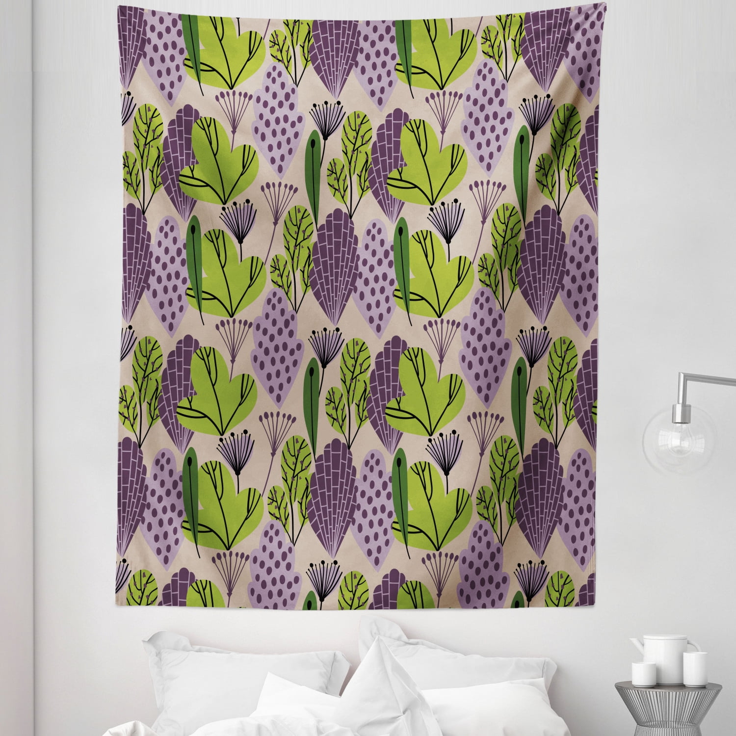 Botanical Tapestry, Repetitive Nature Themed Garden Art with Abstract ...