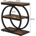 Tribesigns Industrial End Table, 3-Shelf Wood Side Table with Black ...