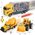 25 in 1 Construction Truck Toy Set for Kids – Push and Go Car Carrier ...