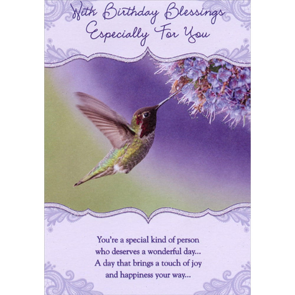 Designer Greetings Hummingbird on Purple: Touch of Joy Religious ...