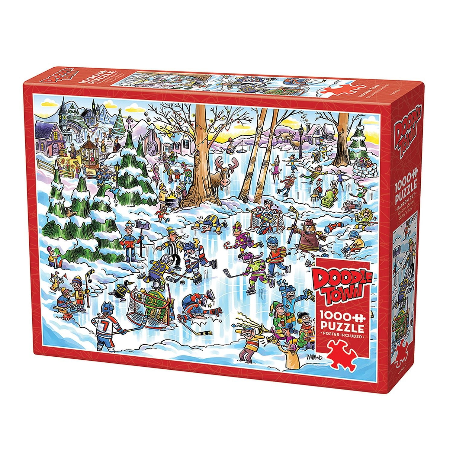Click here for Cobble Hill Jigsaw Puzzle - Doodletown: Hockey Tow... prices