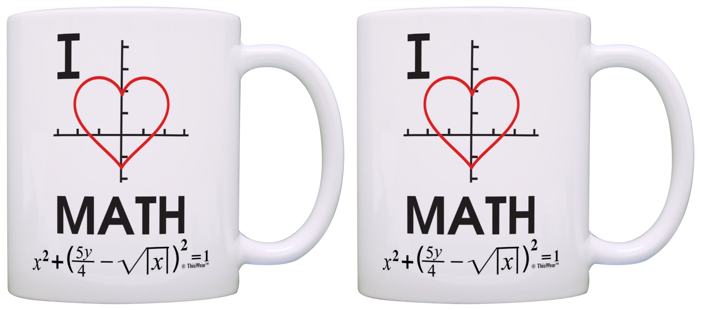 ThisWear Funny Math Teacher Gifts I Love Math Heart Graph Graphing 11 ...