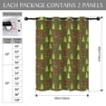 Bigfoot and Tree Green Pattern Blackout Curtains,Triple Weaved Fabric ...
