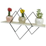 Geometric Floating Shelf Wall Mounted, Wood Storage Shelf Handmade ...