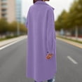 Casual Women's Long Coat Fall Winter Loose Fit Floor Length Notched ...