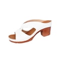 Gpaecead Women Chunky Heel Beach Slides One Strap High Heel Non Slip ...