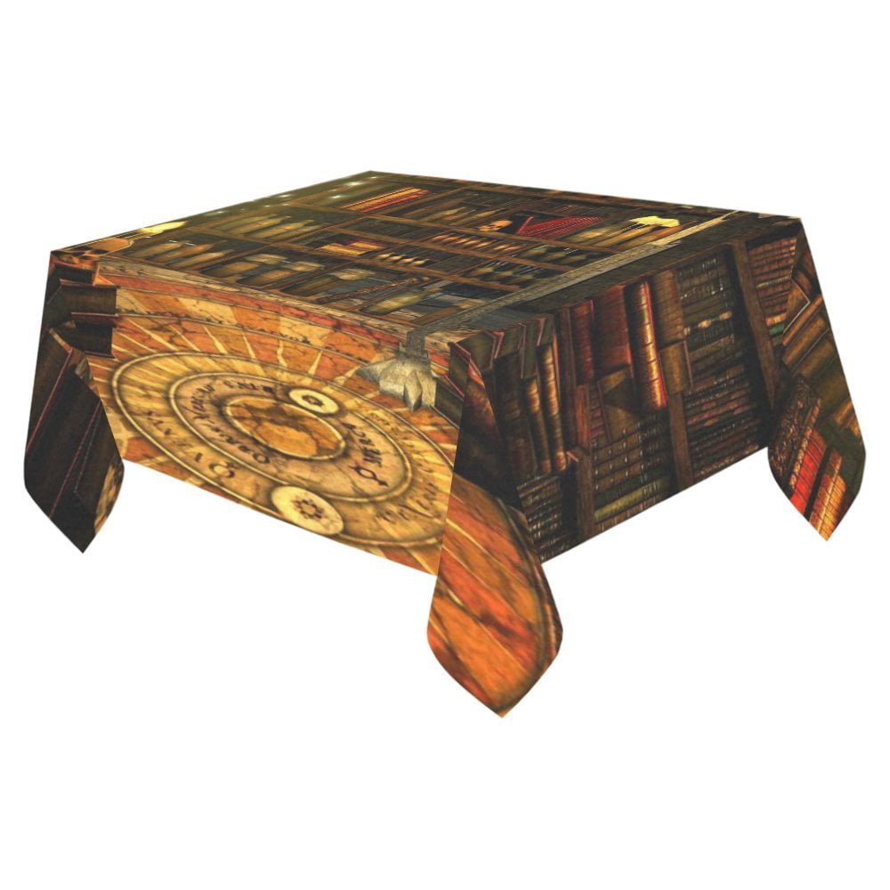 MYPOP Vintage Magic Books Shelves Tablecloth 52x70 Inches, Magician's ...