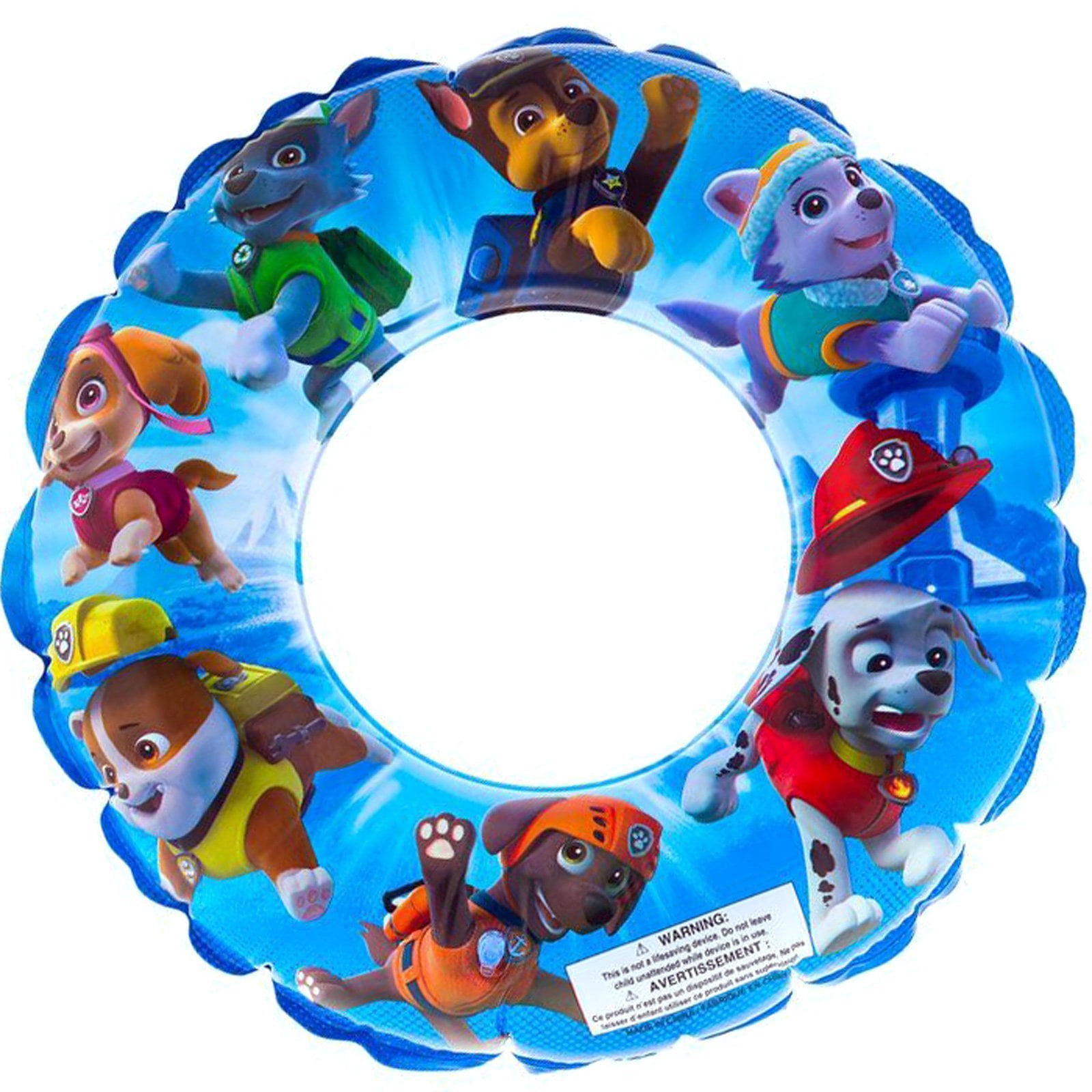 Paw Patrol Kids Inflatable Swim Ring with Repair Kit for Swimming Pools ...