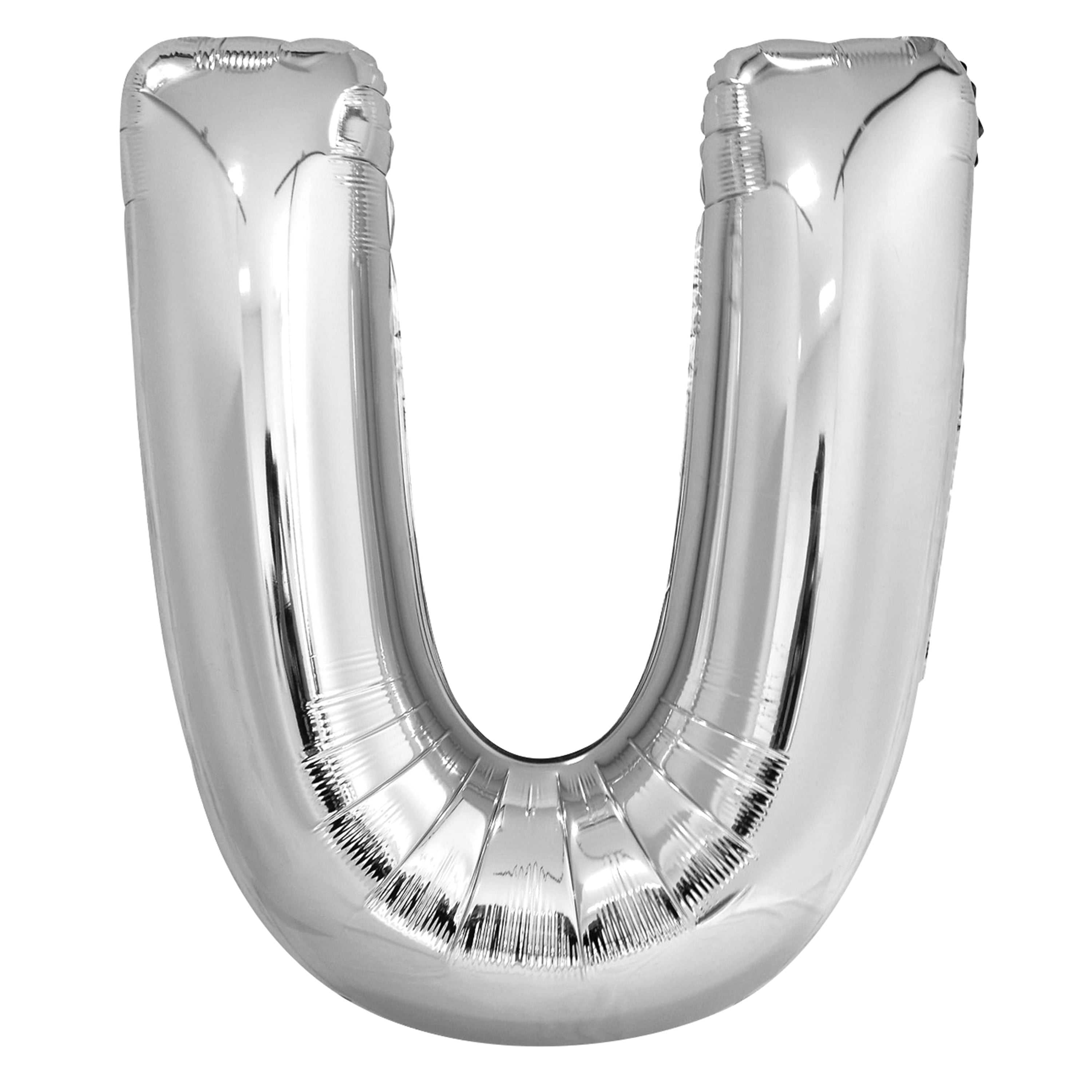 Foil Big Letter Balloon, U, 34 in, Silver, 1ct - Walmart.com