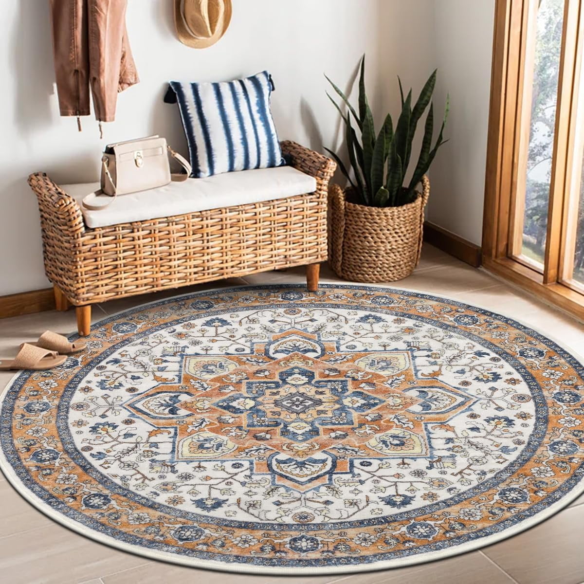 Click here for Biwat 4 Ft Round Area Rug Soft Chic Bohemian Manda... prices