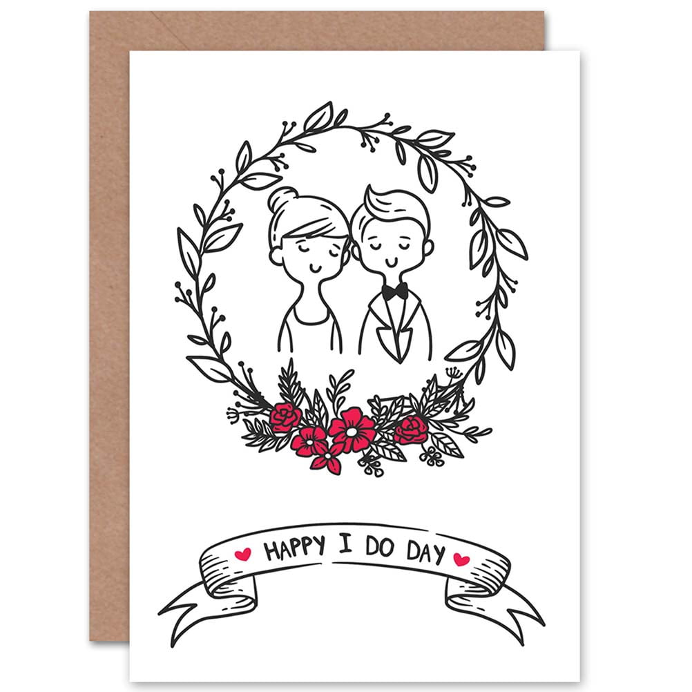Happy I Do Day Greetings Card Plus Envelope Blank inside - Walmart.com