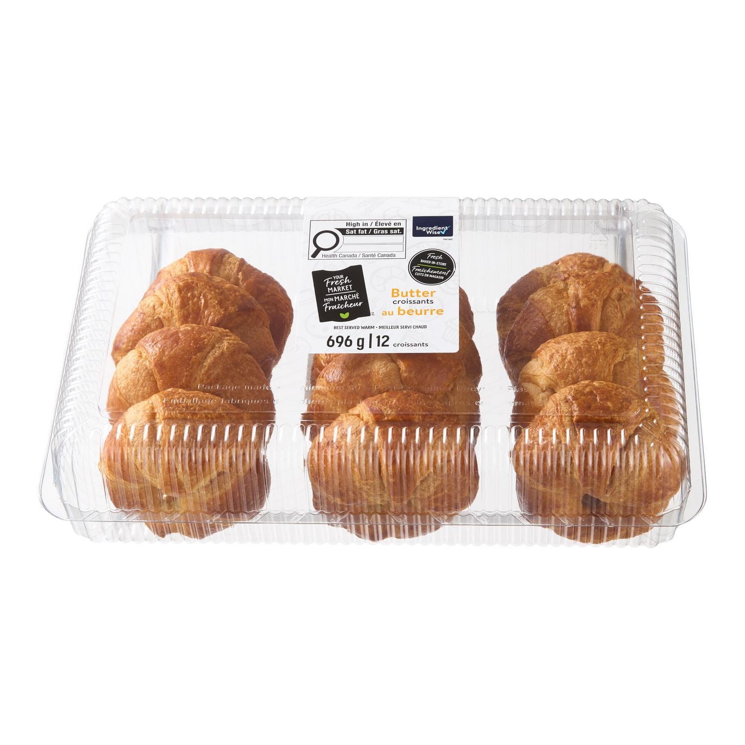 Your Fresh Market Butter Croissants, 12 pieces, 696 g total - Walmart.ca
