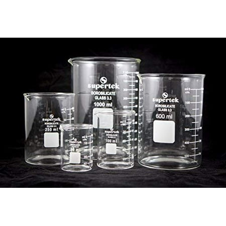 Multiple Capacity Borosilicate Glass Beaker, Low Form Griffin Thick ...