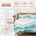 Blue Gradient Water Ripples Beach Queen Size Bed Set,Abstract Ocean ...