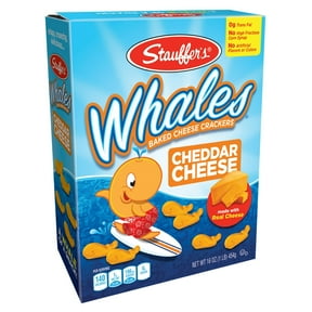 Stauffer's Whales Cheddar Cheese Snack Crackers, Real Cheese, No ...