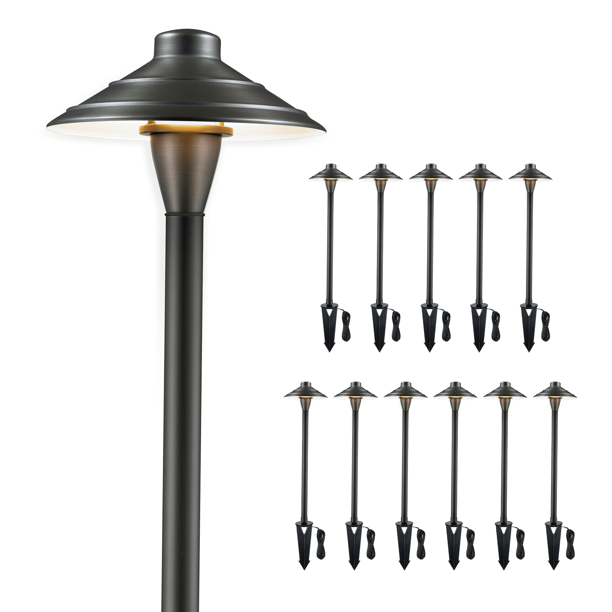 Gardenreet Brass Low Voltage Pathway Lights, 12V Outdoor LED Landscape ...