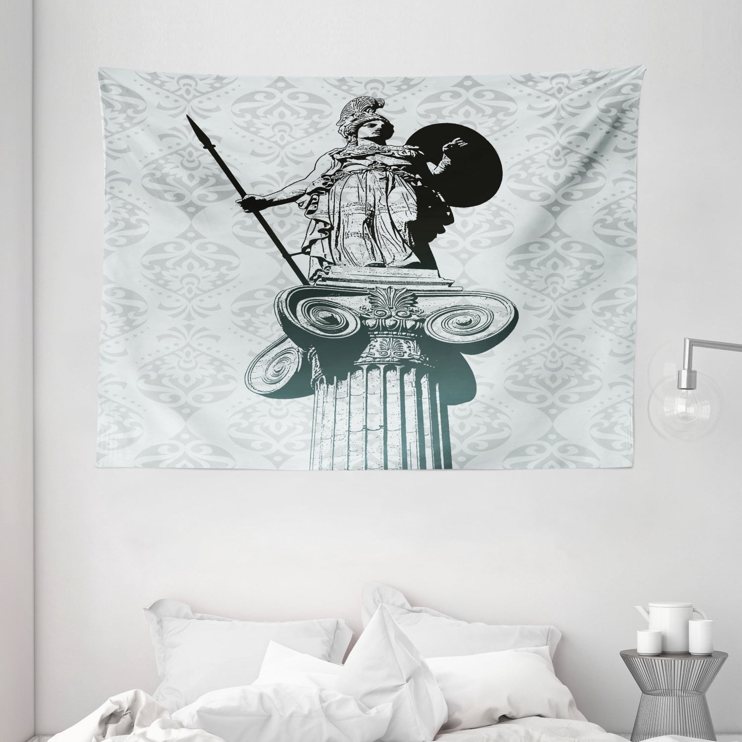 Sculptures Decor Tapestry, Statue of Athena on Pillar Ancient Greek ...